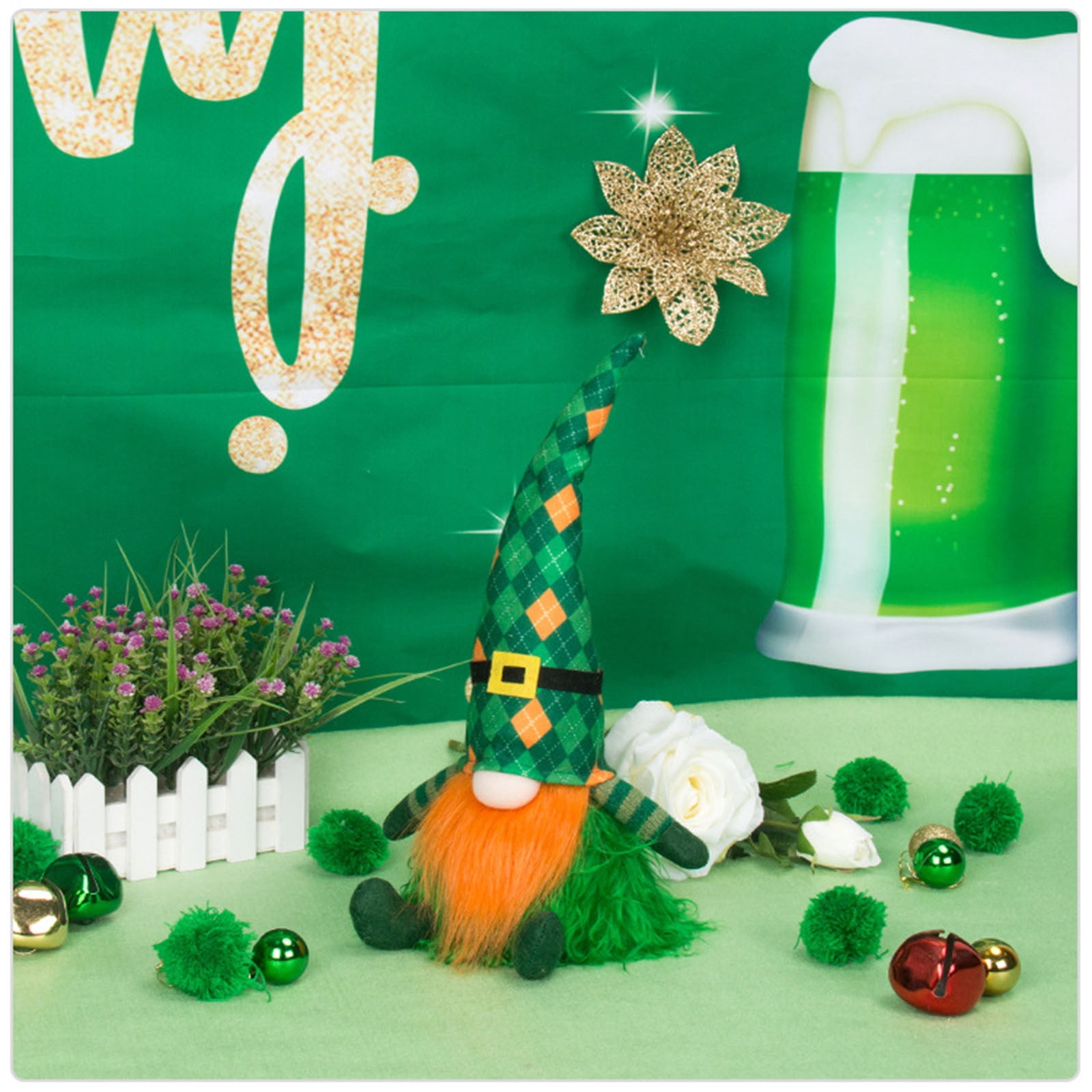 Holloyiver St Patrick’s Day Gnomes Decorations, Handmade Gnomes Plush ...