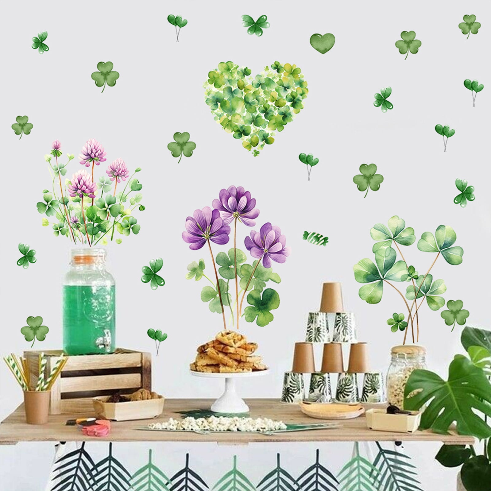 Holloyiver St. Patrick's Day Window Clings, Green Shamrock Window ...