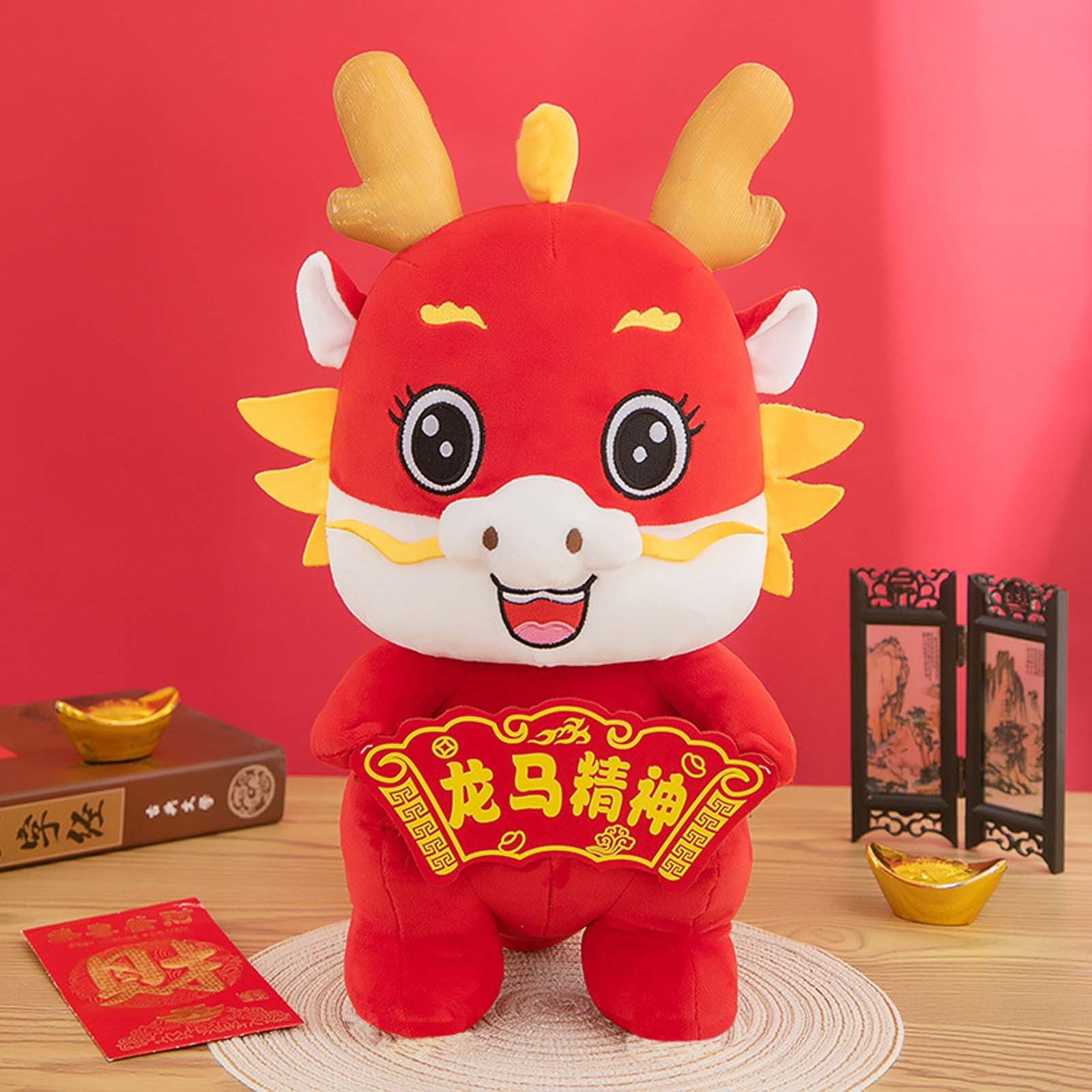 Holloyiver Stuffed Dragon Toy 2024 Chinese Lunar New Year Zodiac Dragon ...