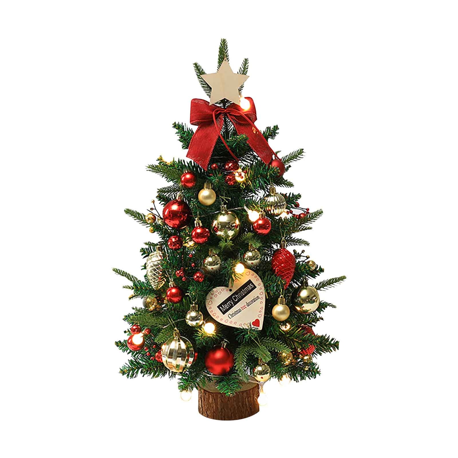 Holloyiver Tabletop Mini Christmas Tree, 17.7" Battery Operated Pre-lit ...