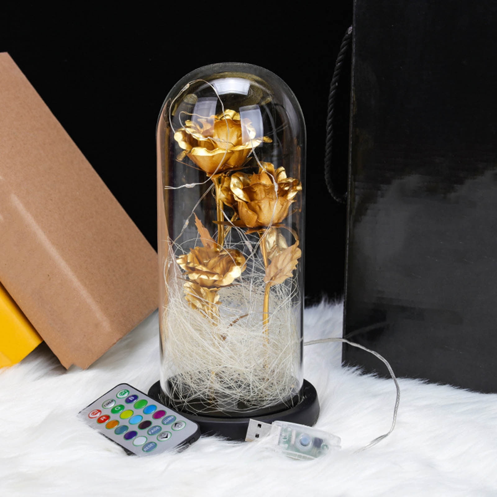 Holloyiver Valentine's Day Rose Gifts for Her, LED Lighten Rose in ...