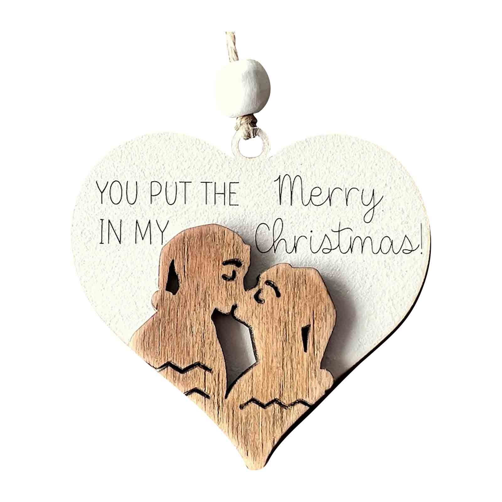 Holloyiver Valentine's Day Wooden Hearts Pendant, Valentine Rustic ...
