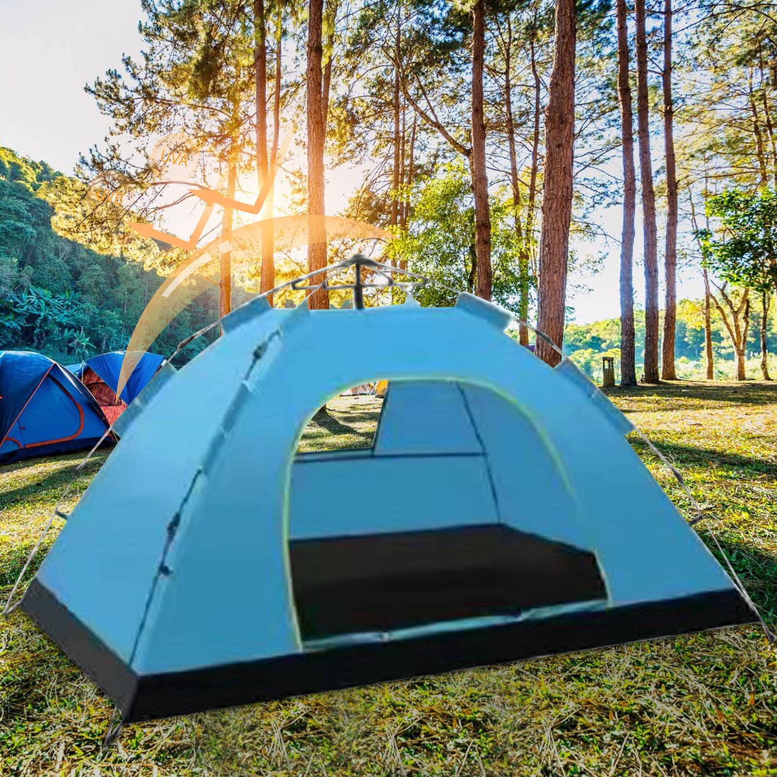 Holloyiver Waterproof Instant Tent 2/3 Person Pop Up Camping Tent ...