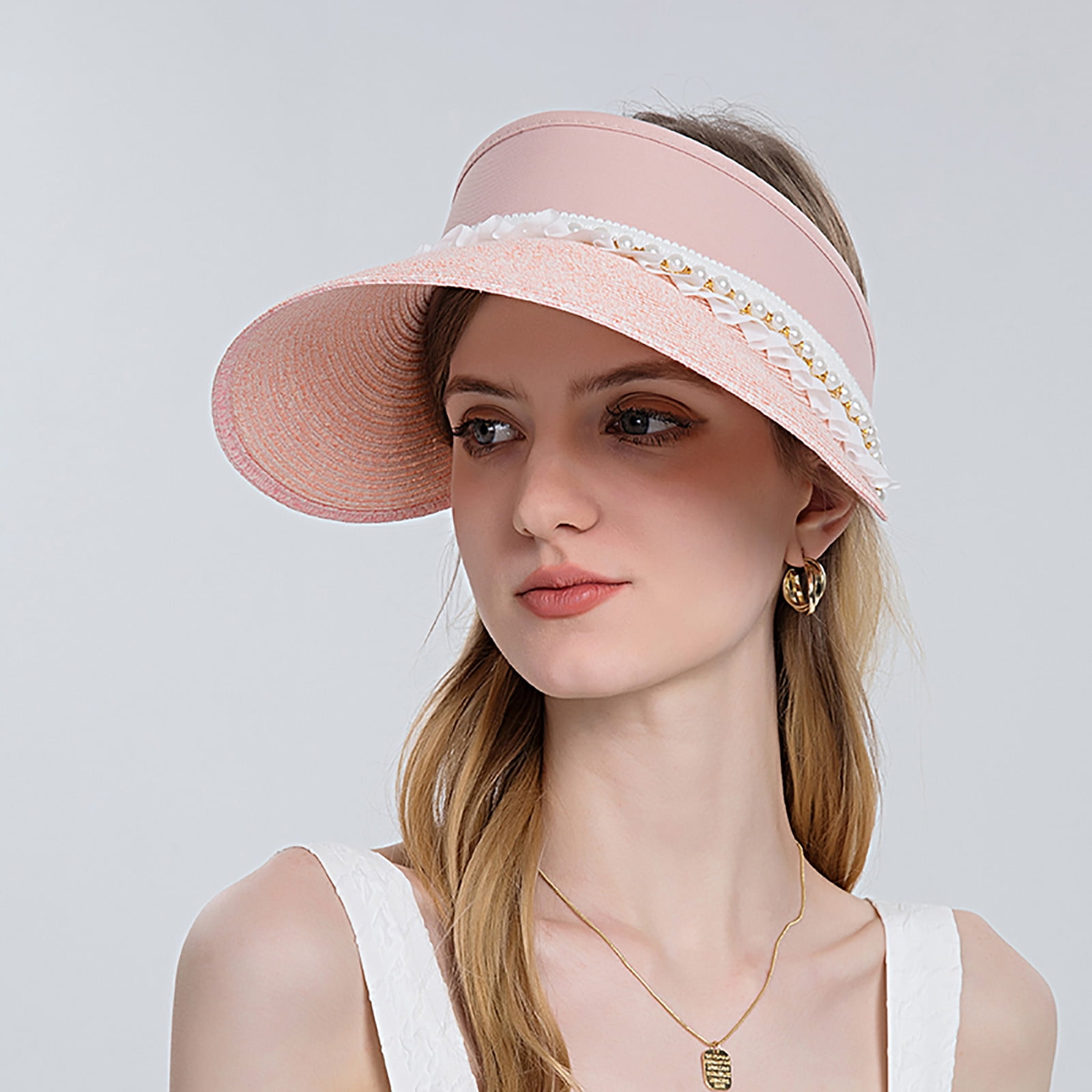 Holloyiver Women's Summer Sun Protection Fashion Outdoor Sunhat Peaked ...