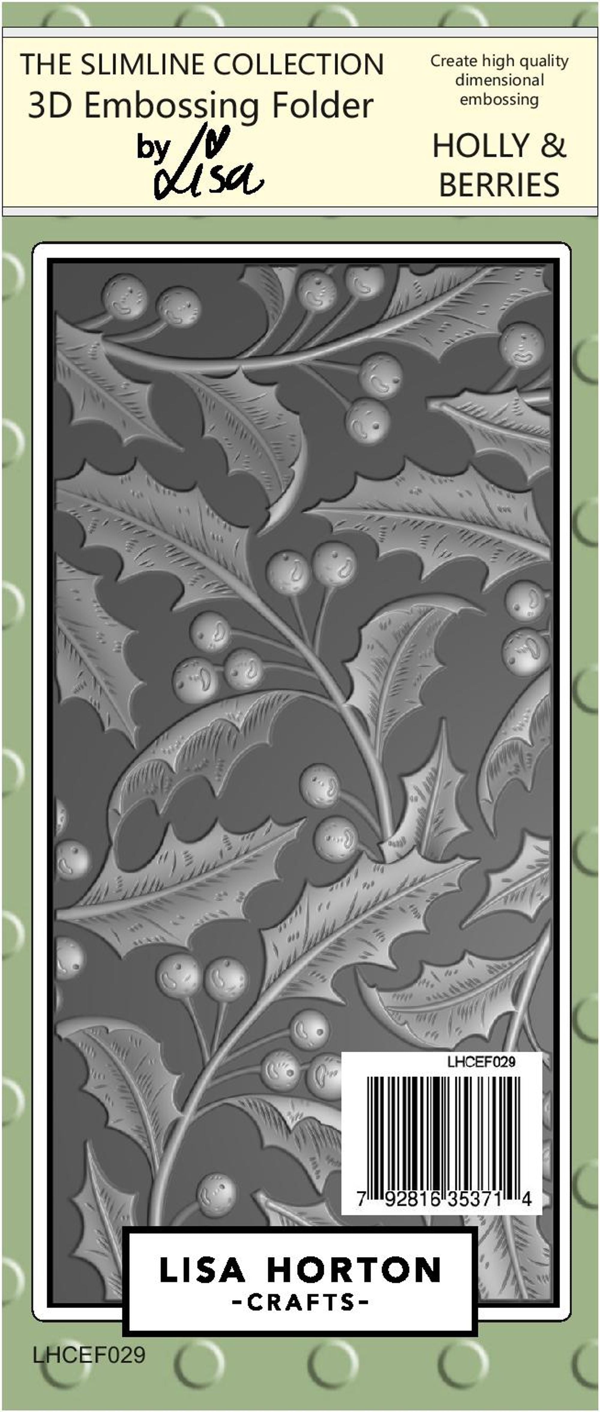 Holly And Berries Slimline 3D Embossing Folder - Walmart.com