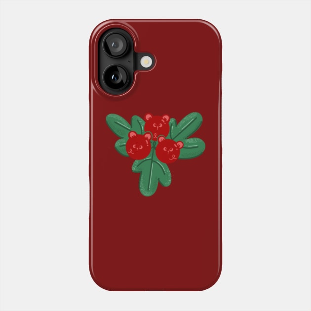 Holly Bears with a Festive and Cute Holiday Bear and Berries Case for ...