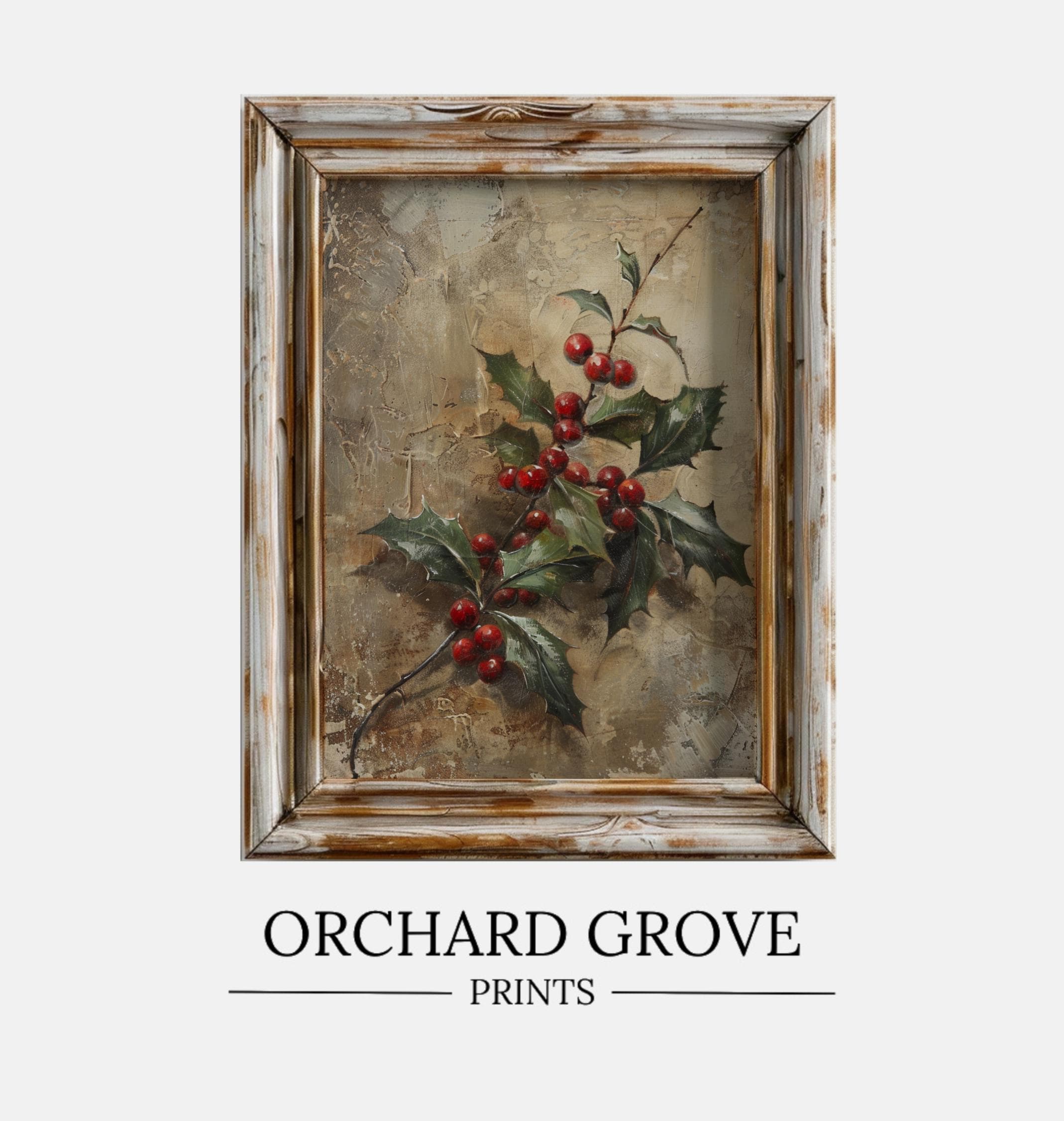 Holly Berry Leaves Kristmas Print Kristmas Holly Wall Art Kristmas Wall ...