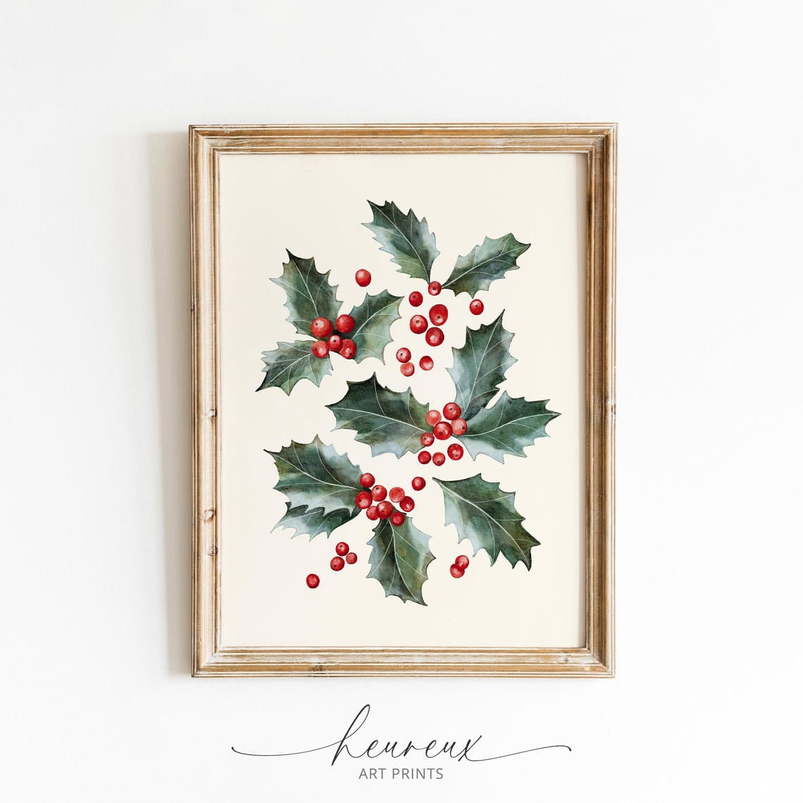 Holly Berry Winter Prints, Botanical Winter Wall Art, Red Berries ...
