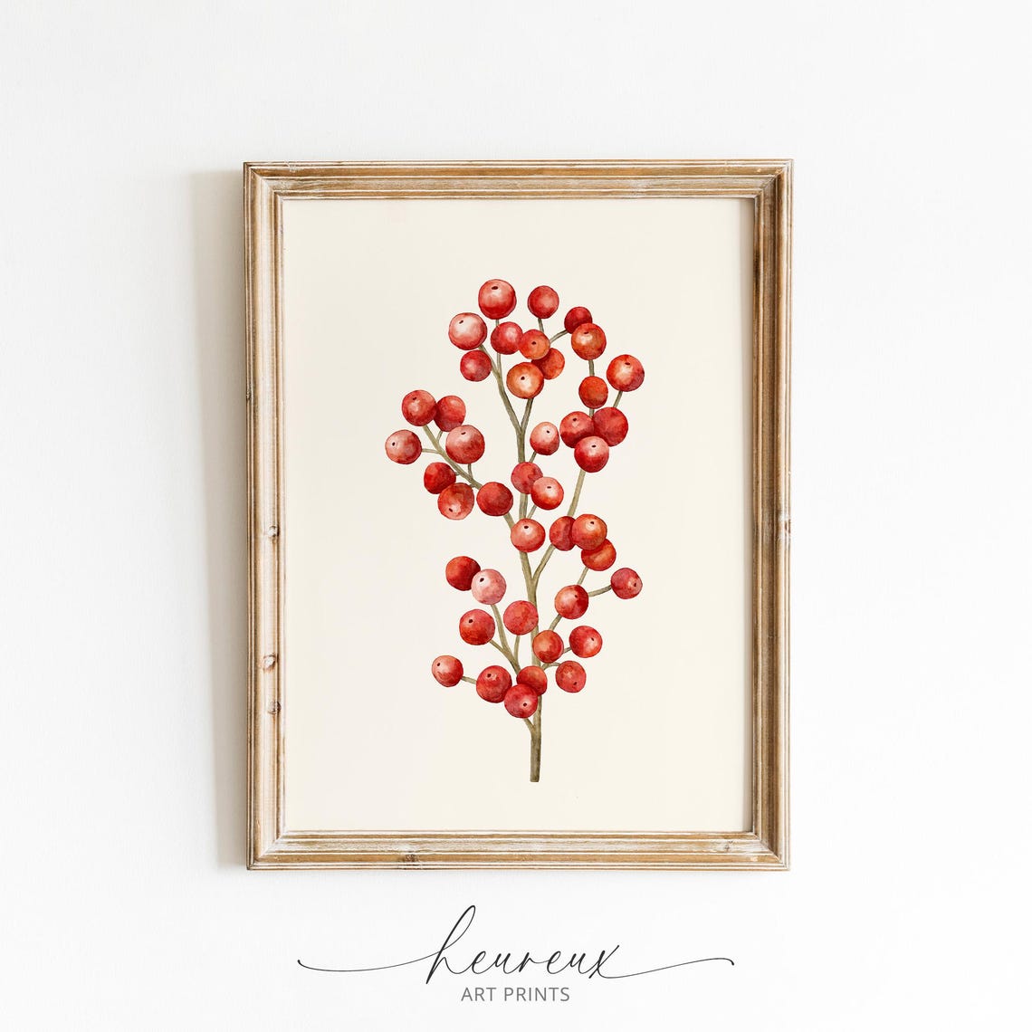 Holly Berry Winter Prints, Botanical Winter Wall Art, Red Berries ...
