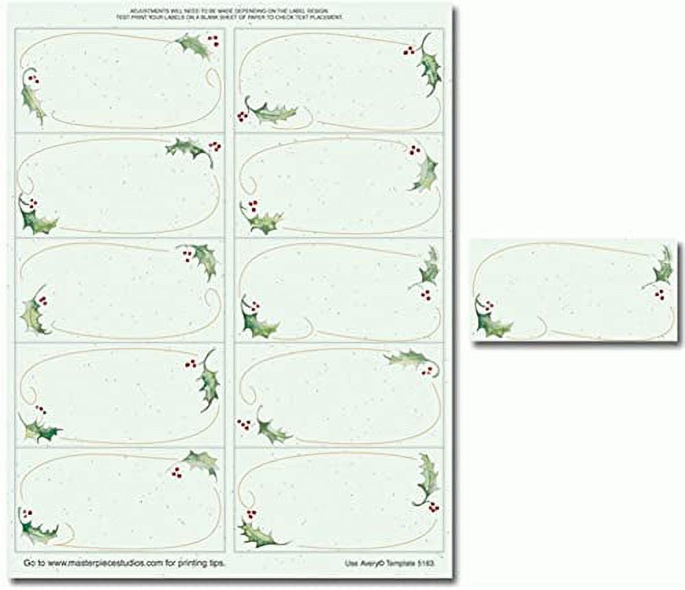 Holly Bunch Mailing Labels - 2in. x 4in. - 50 Pack - Walmart.com