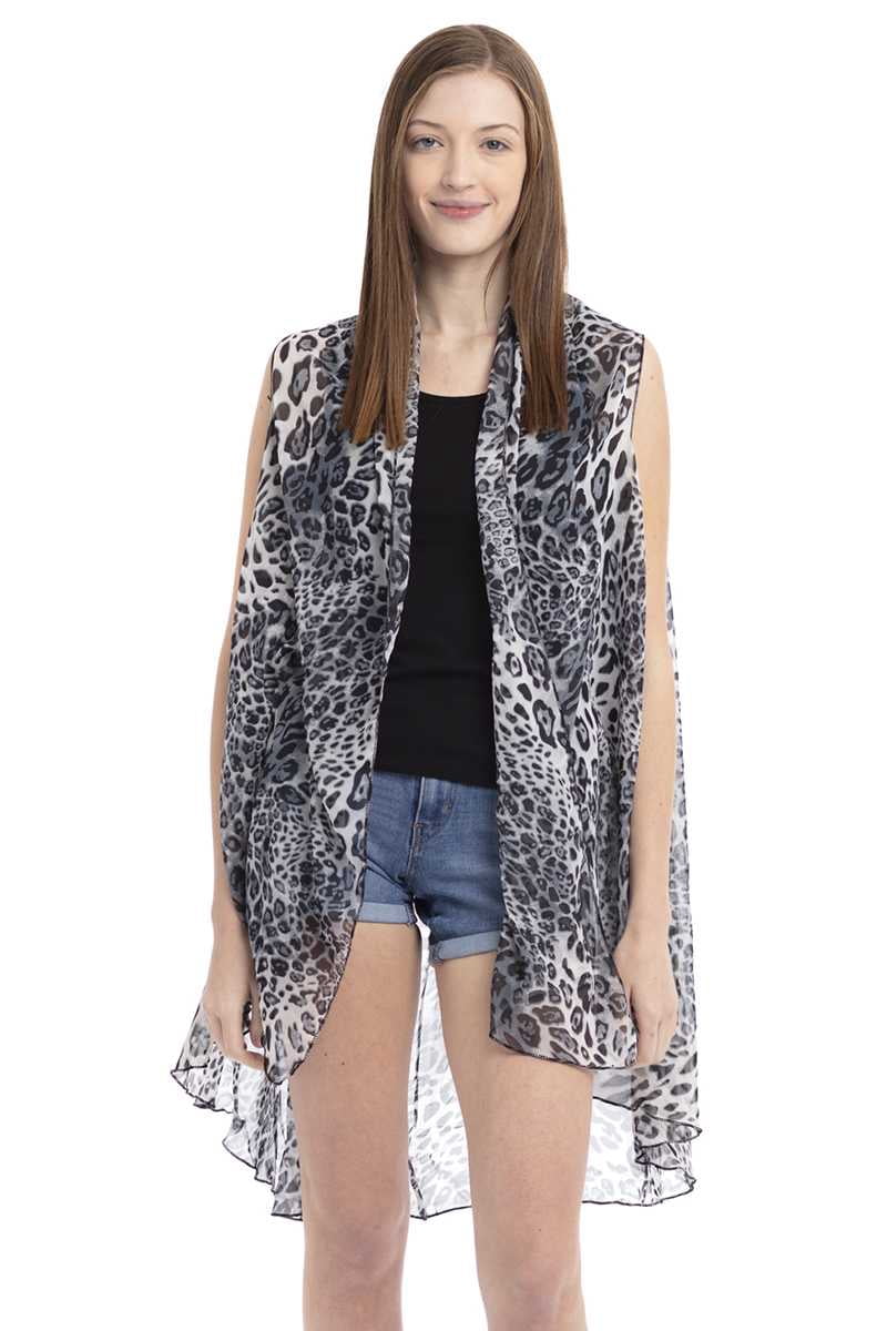 Holly Chic LA Women's Sleeveless Leopard print Vest , Open Front ...