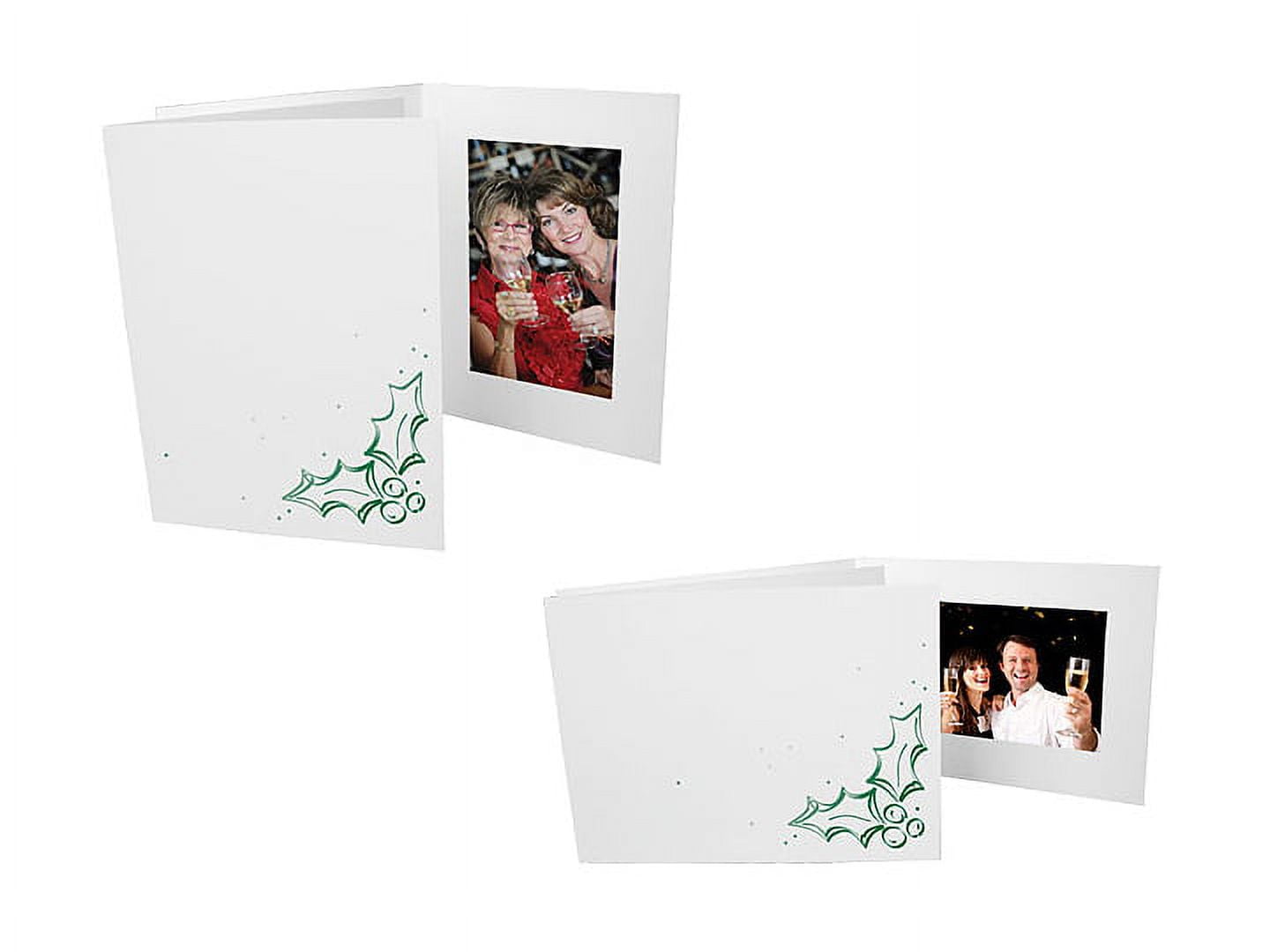 (25 pack) Holly Holiday Foil on White Cardboard Photomount Folder 4x6 ...