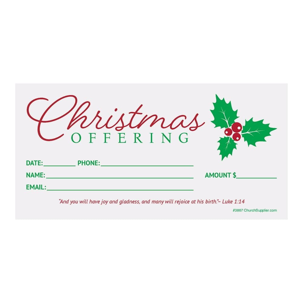 Holly Church Christmas Offering Envelopes for Churches - Tithes and ...