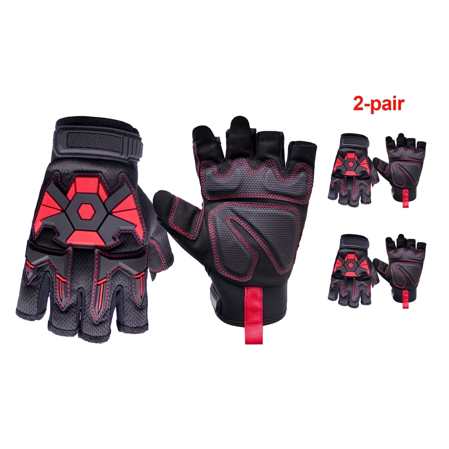 Holly Fingerless Impact Work Gloves, Insulated, Synthetic Leather Palm ...