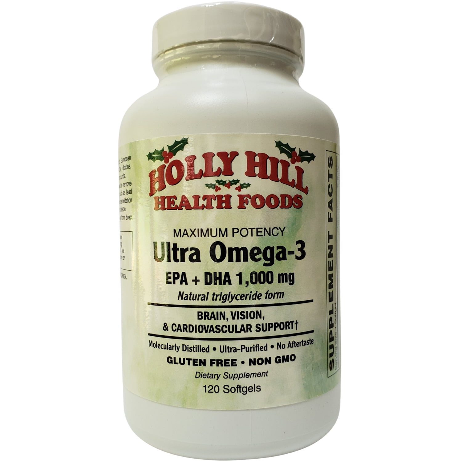Holly Hill Health Foods Ultra Omega-3 Triglyceride Fish Oil, 1,000 mg ...