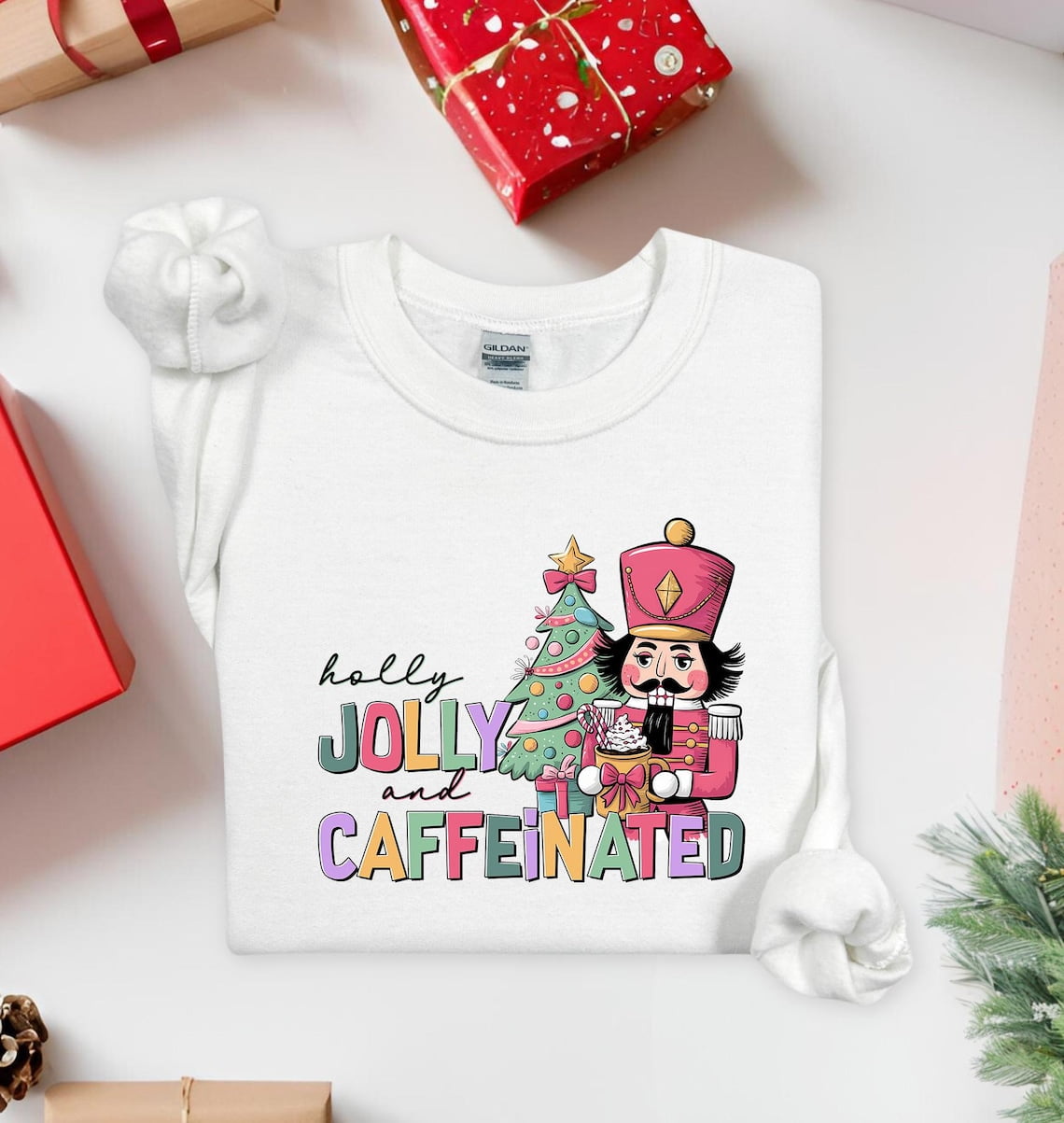 Holly Jolly Caffeinated SweatCoffee Lover Sweatshirt All Size S-5XL ...