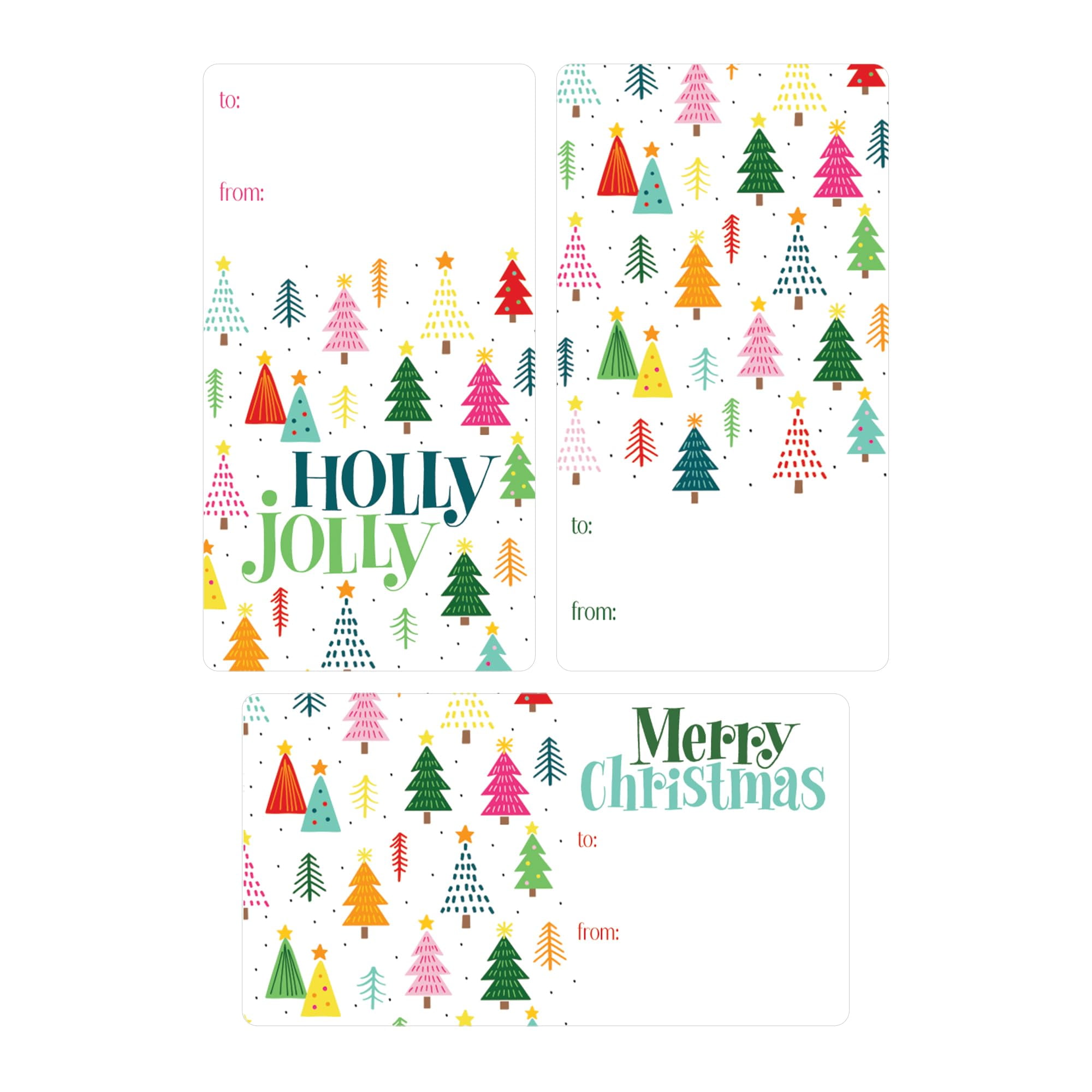 Holly Jolly Christmas Gift MMF7 Tags, Self-Adhesive Gift Wrap Tags Pink ...