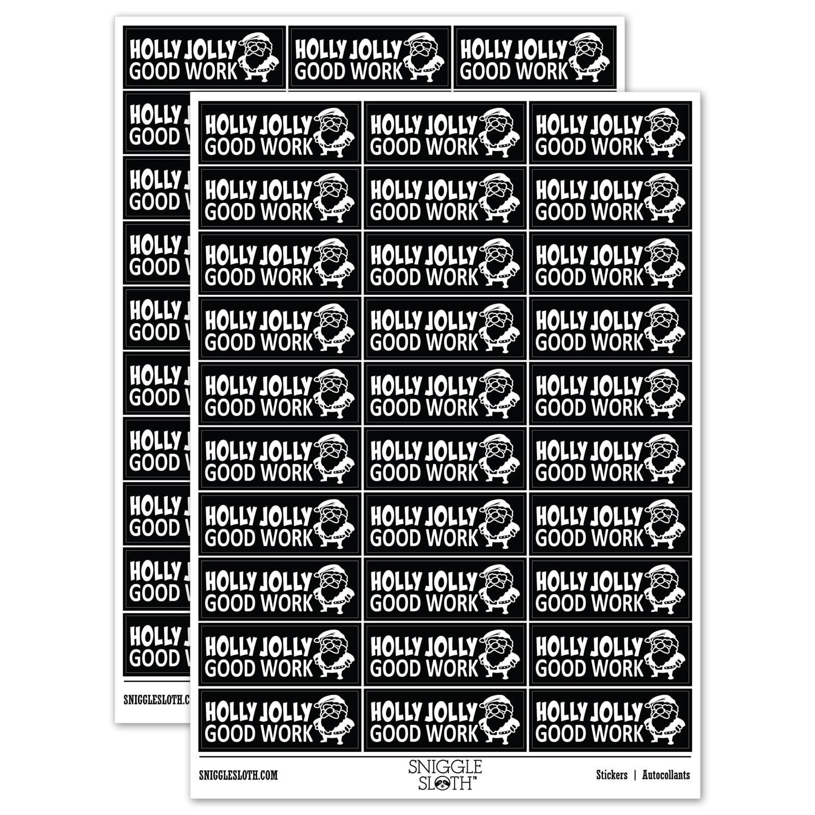 Holly Jolly Good Work Christmas Santa Teacher Student School Sticker ...