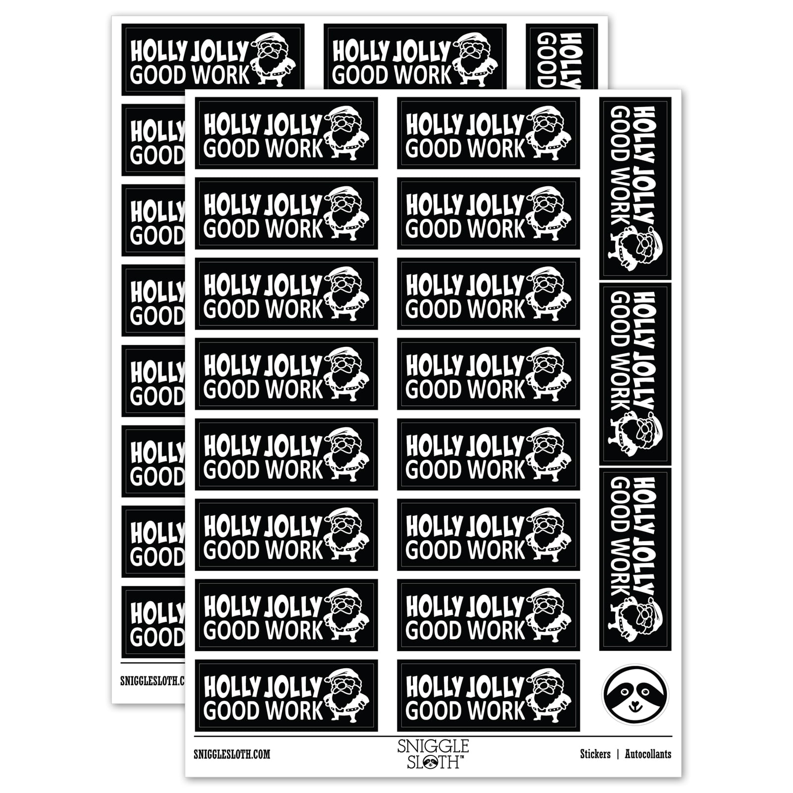 Holly Jolly Good Work Christmas Santa Teacher Student School Sticker ...