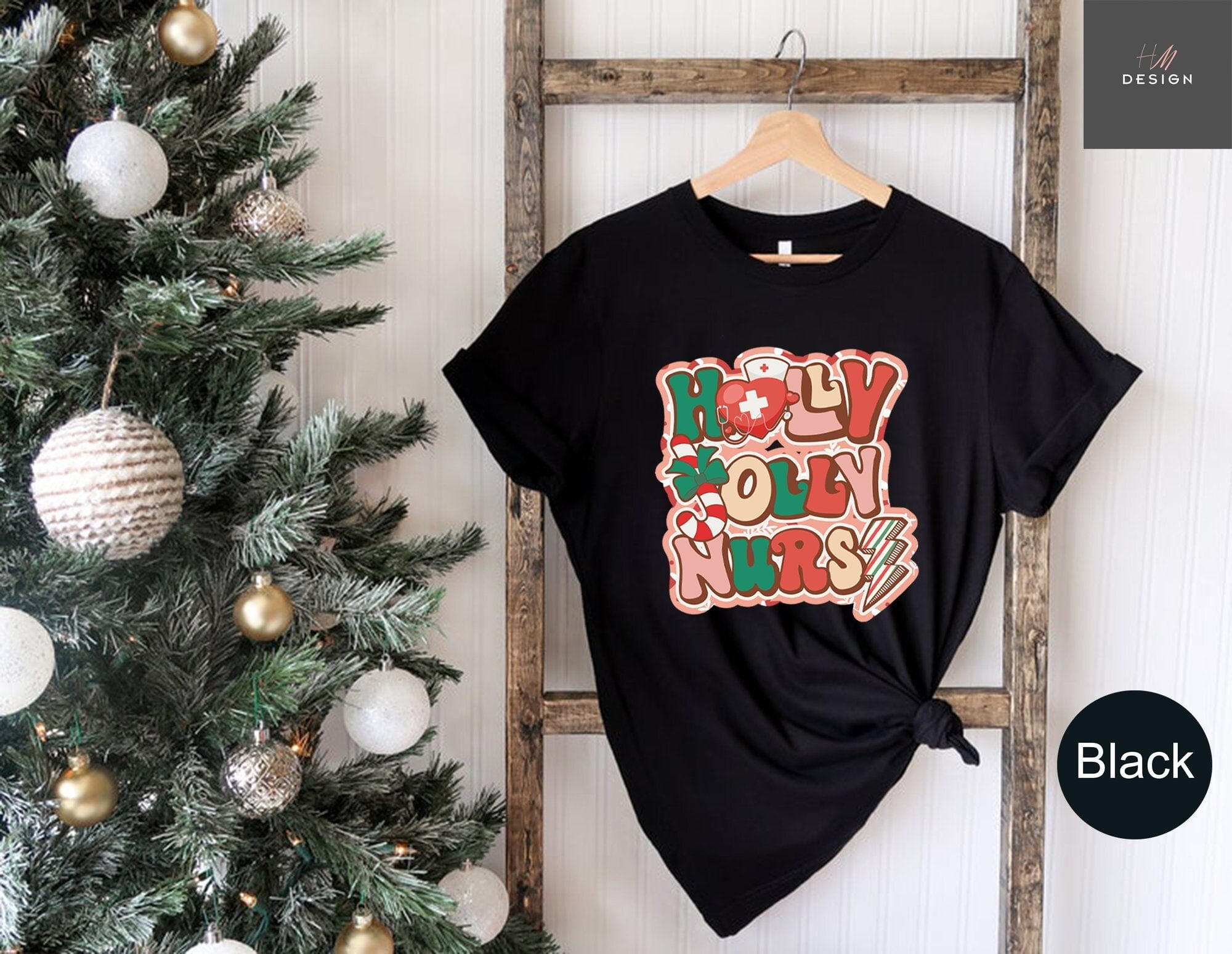 Holly Jolly Nurse Shirt, Christmas Nursing Shirt, Nursing School Tshirt ...