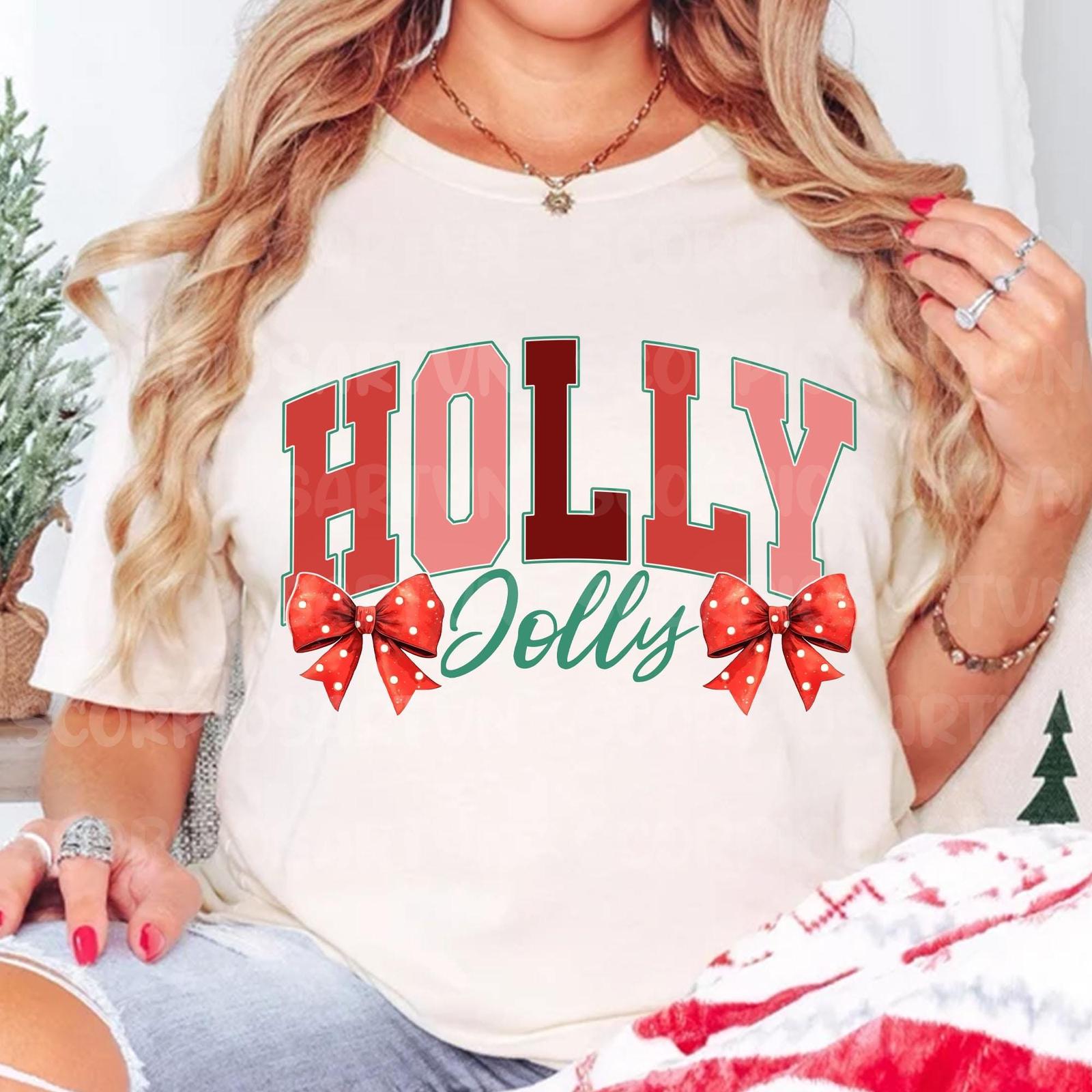 Holly Jolly Png, Christmas Png, Retro Christmas png, Christmas Coquette ...