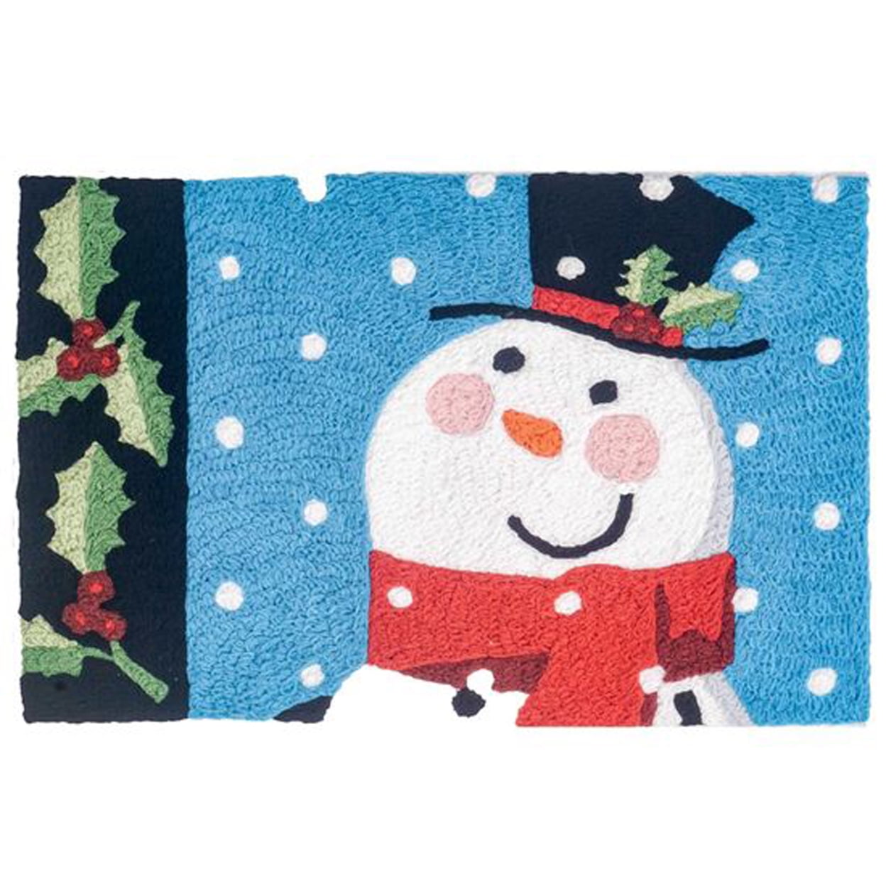Holly Jolly Snowman Jellybean Accent Washable Rug 20" x 30" JBL-SFG054 ...