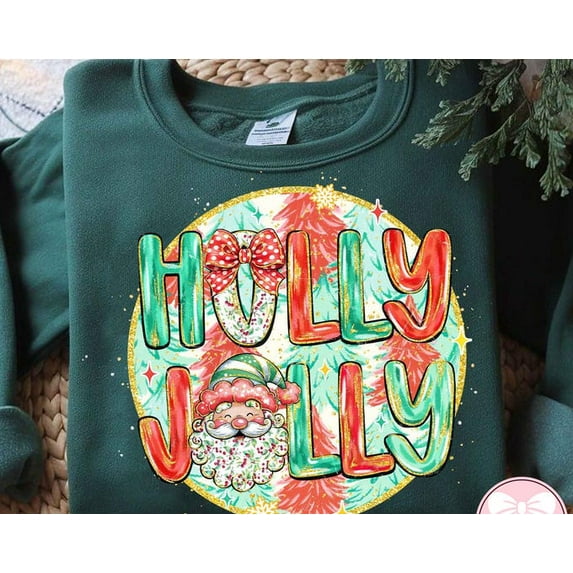 Holly Jolly Vibes With Santa Claus , Preppy Design, Trendy , Preppy ...