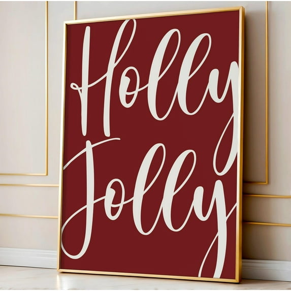 Holly Jolly Winter Wall Art, Red UNFRAMED Poster, Wall Art for Decor, Present, 8x12 - Walmart.com
