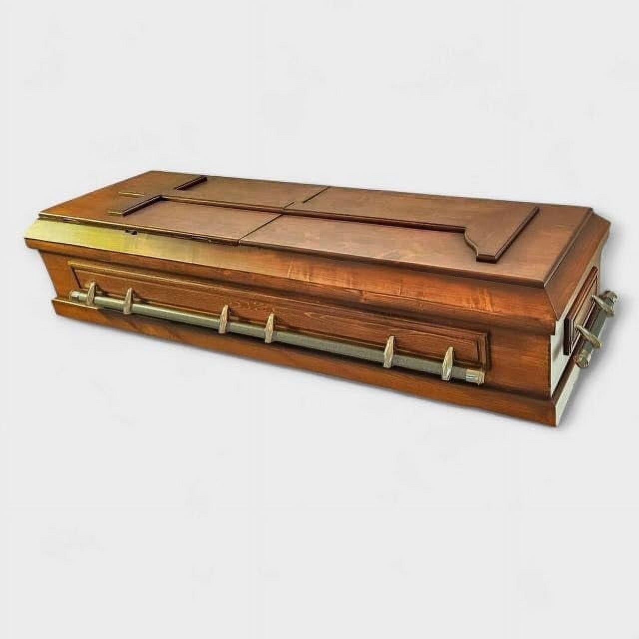 Holly Rest Wooden Casket, Walnut Finish, White Satin Interior, 80L x ...