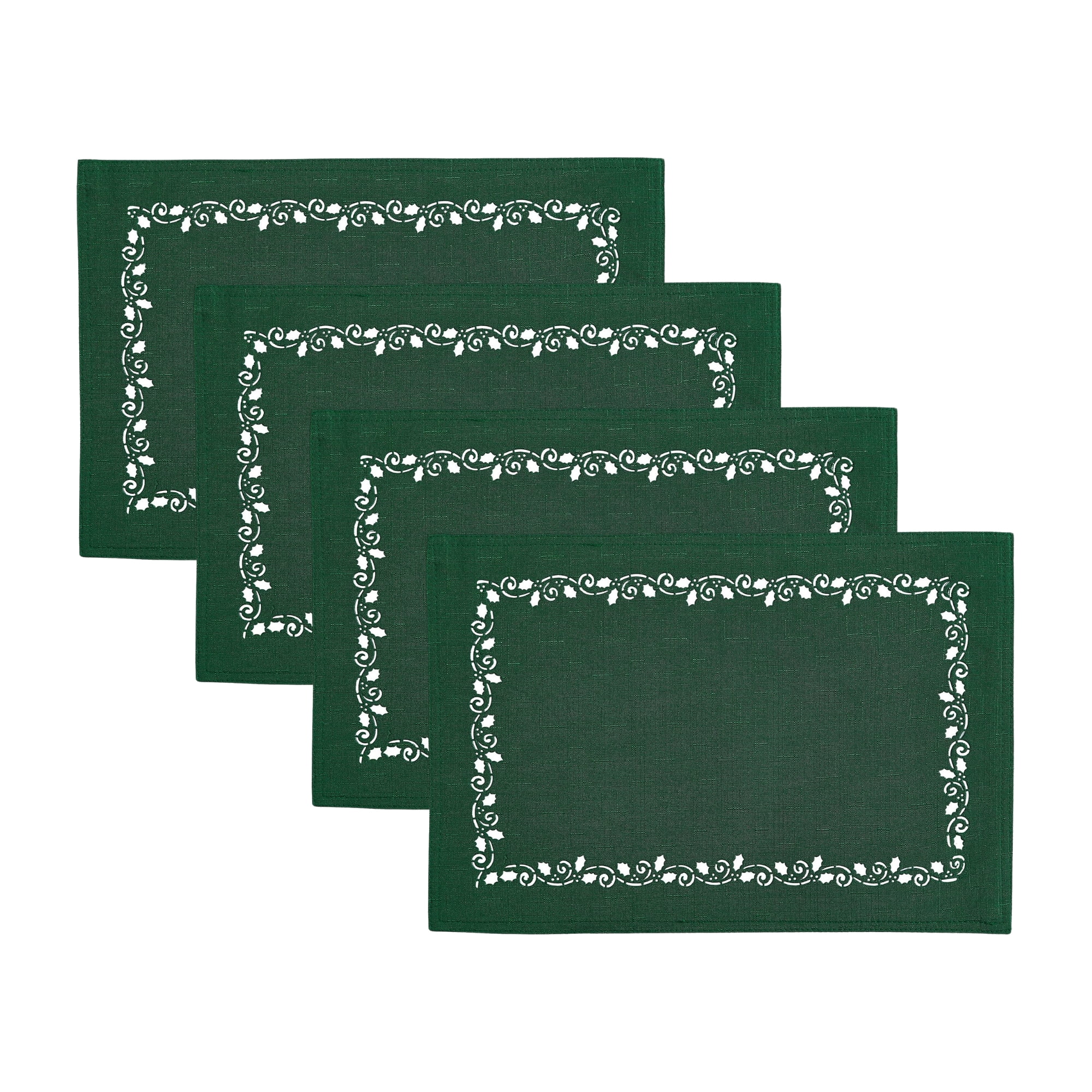 Holly Scroll Laser Cut Placemats, Set of 4 - Walmart.com