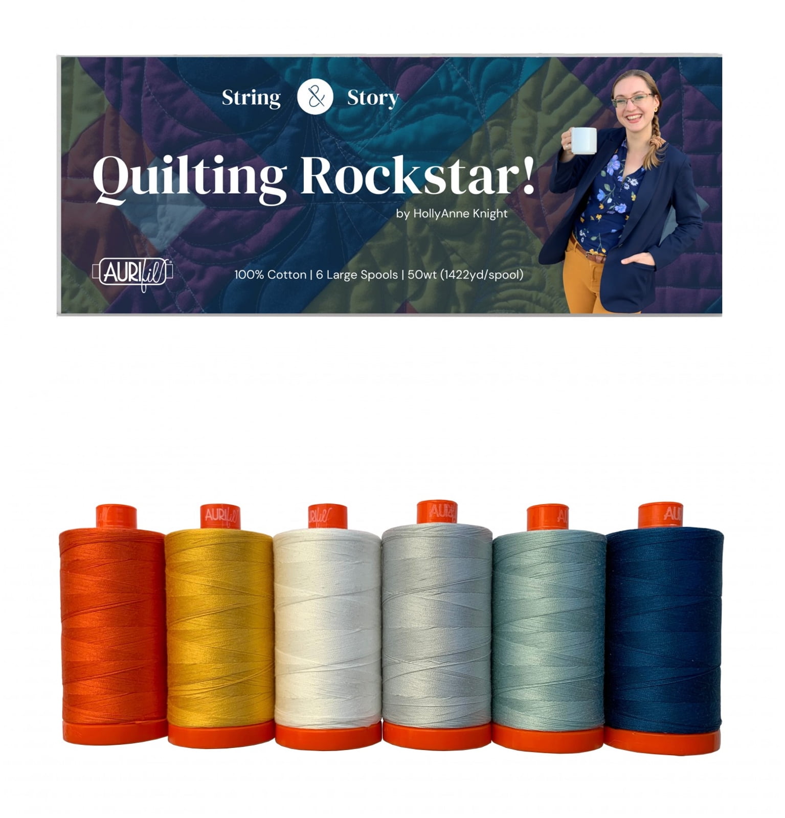 HollyAnne Knight Quilting Rockstar Thread Collection 50wt 6 Large ...