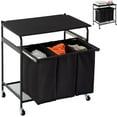 HollyHOME Rolling Laundry Sorter Cart with Openable Ironing Board and 3 ...