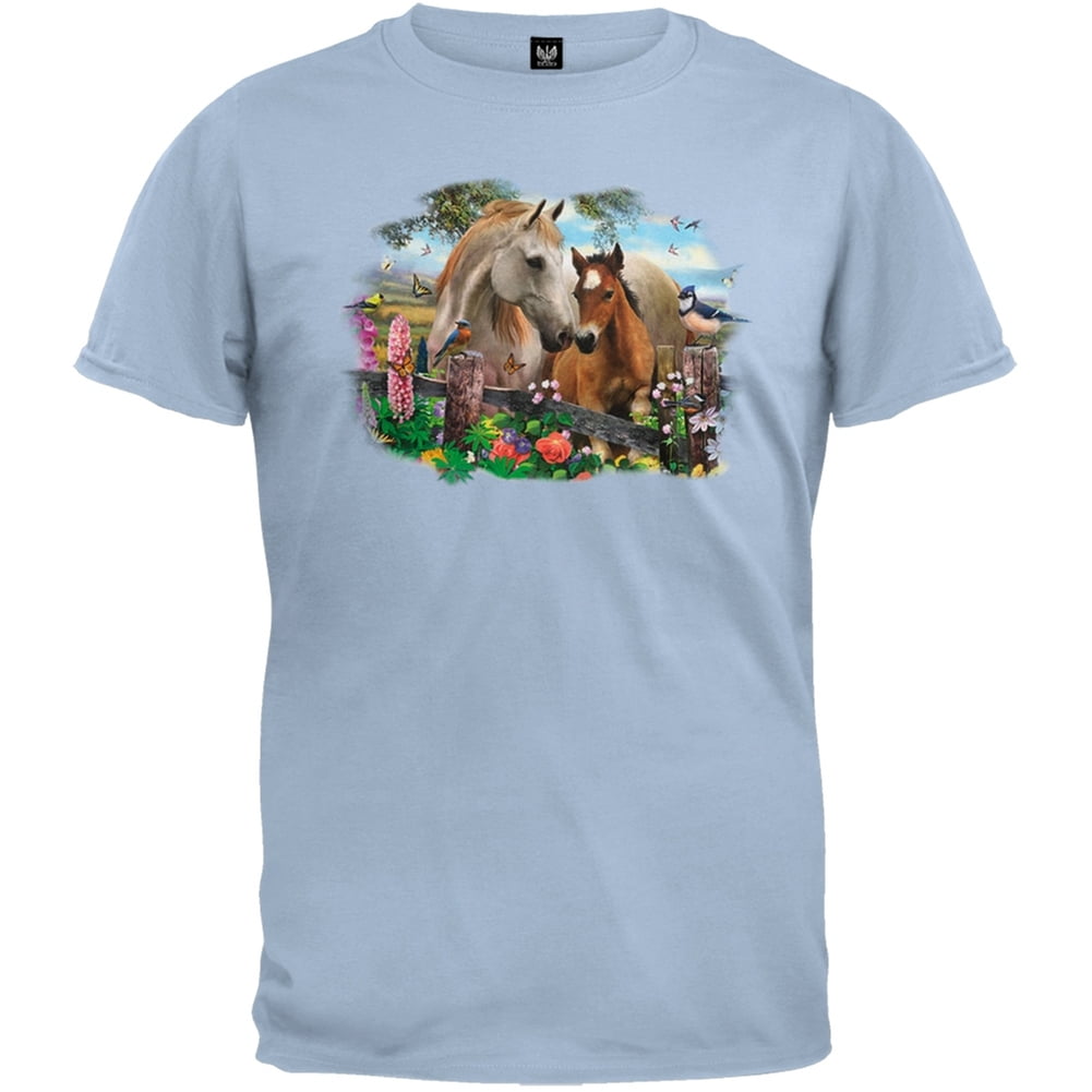 Hollyhock Horses T-Shirt - Walmart.com
