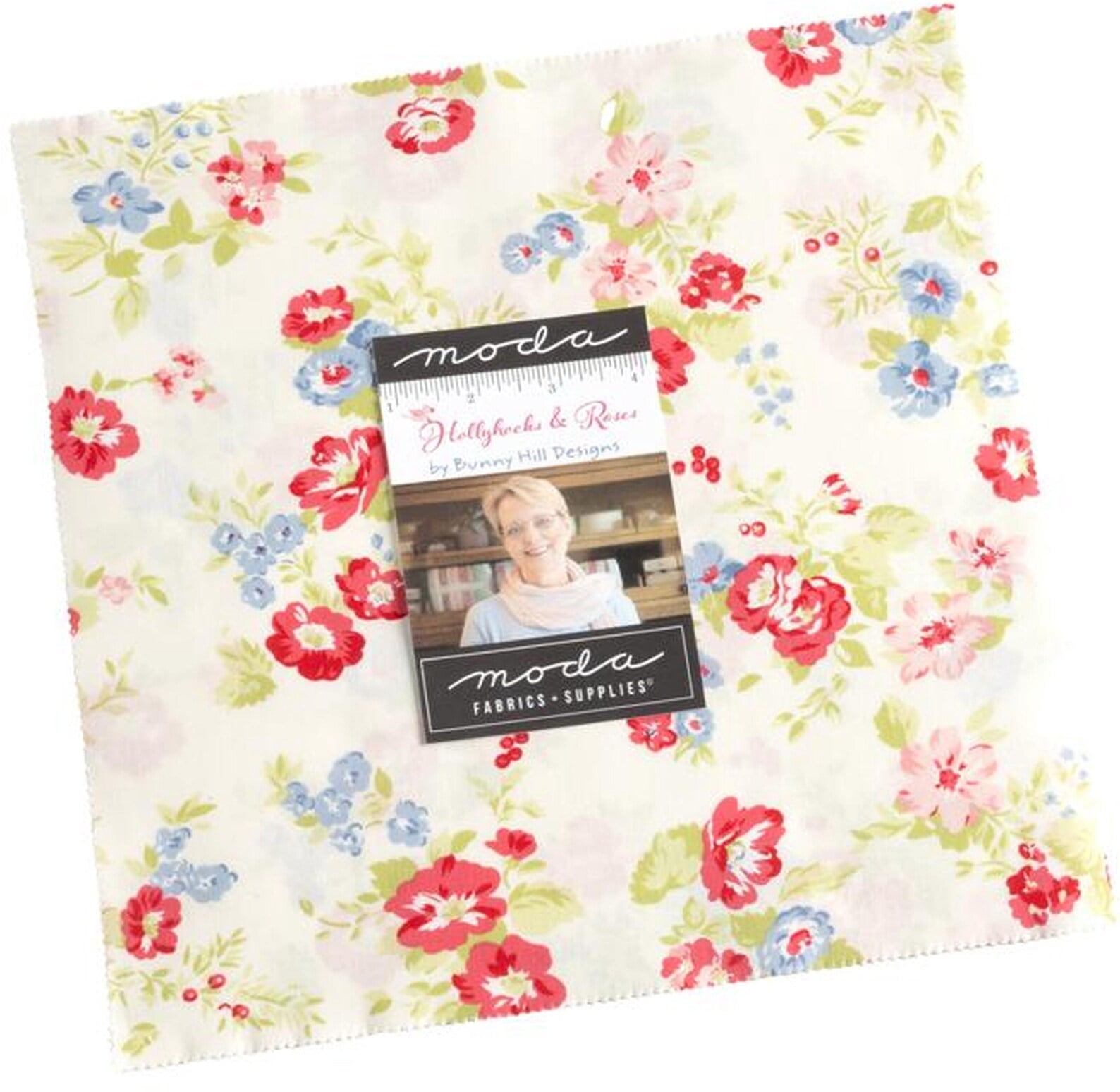 Hollyhocks & Roses Layer Cake by Bunny Hill Designs; 42 - 10" Precut Fabric Quilt Squares ...