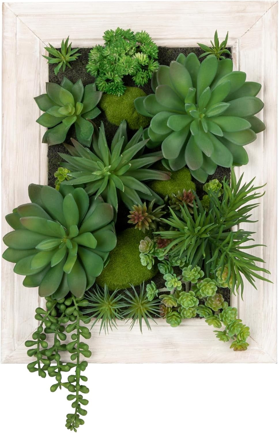 Hollyone White Artificial Succulents Hanging Plants Large Rectangle ...