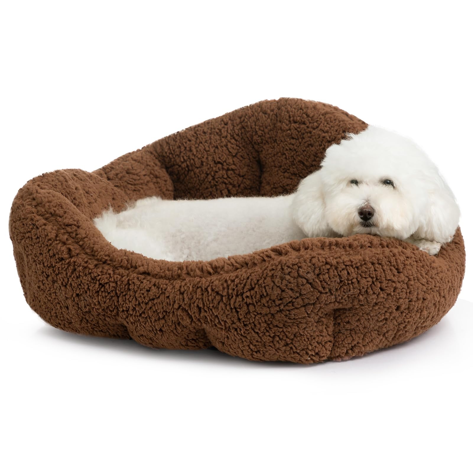 Hollypet Sherpa Fleece Dog Bed, Self-Warming Pet Bed for Small-Sized ...