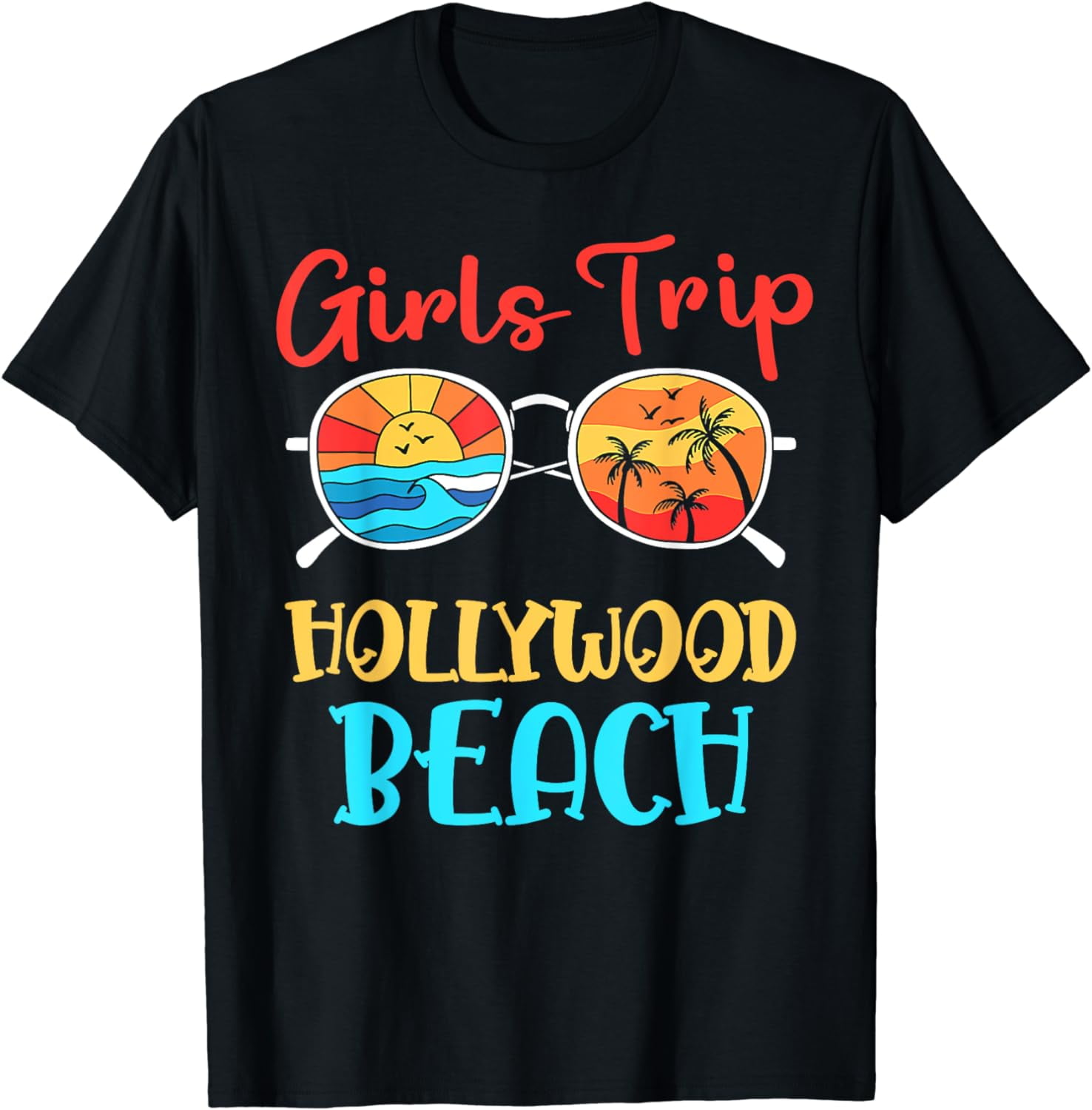 Hollywood Beach Girls Trip Summer Vacation Travel Group 2024 T-Shirt ...