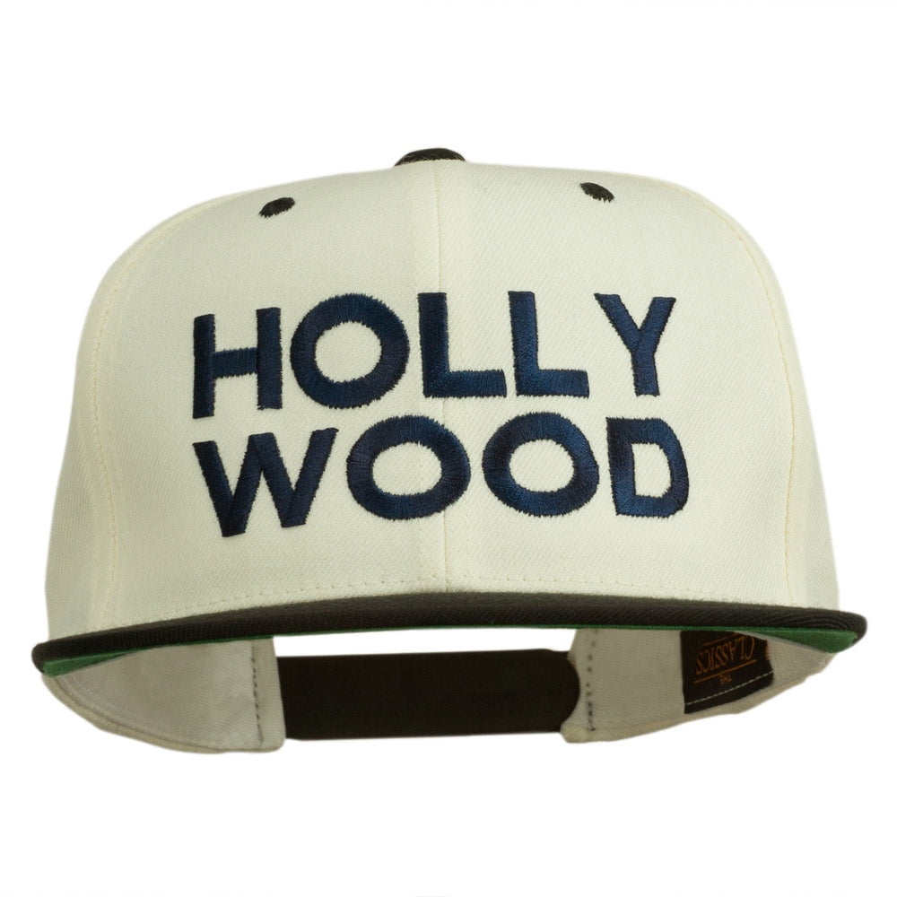 Hollywood Embroidered Two Tone Snapback Cap - Natural Black OSFM ...