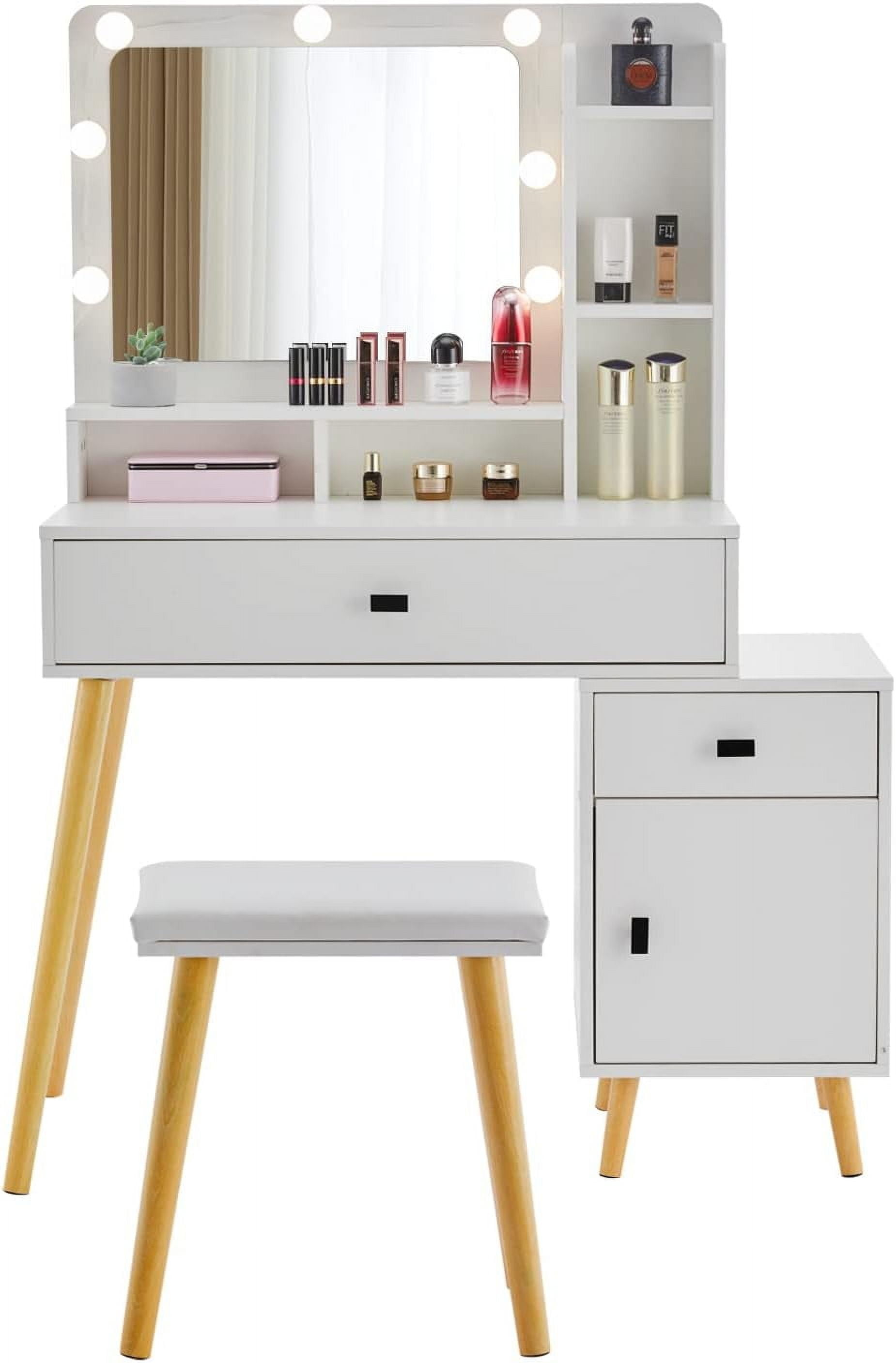 Hollywood LED Mirror Dressing Table Adjustable Brightness Makeup Vanity ...