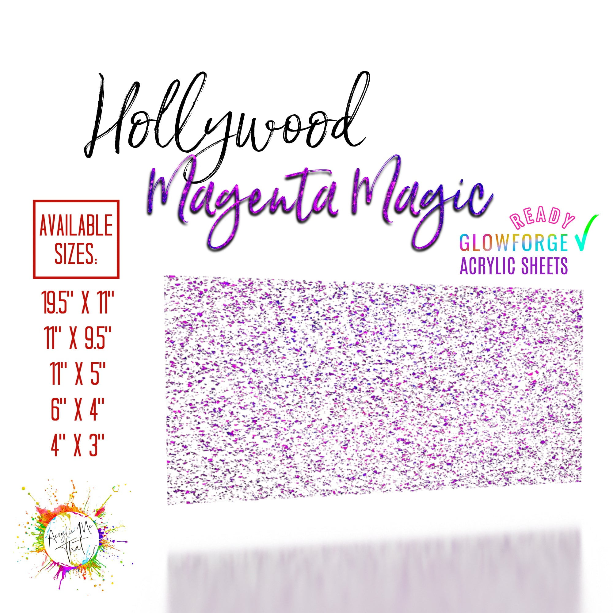 Hollywood Magenta Magic Glitter Cast Acrylic Sheet - Walmart.com
