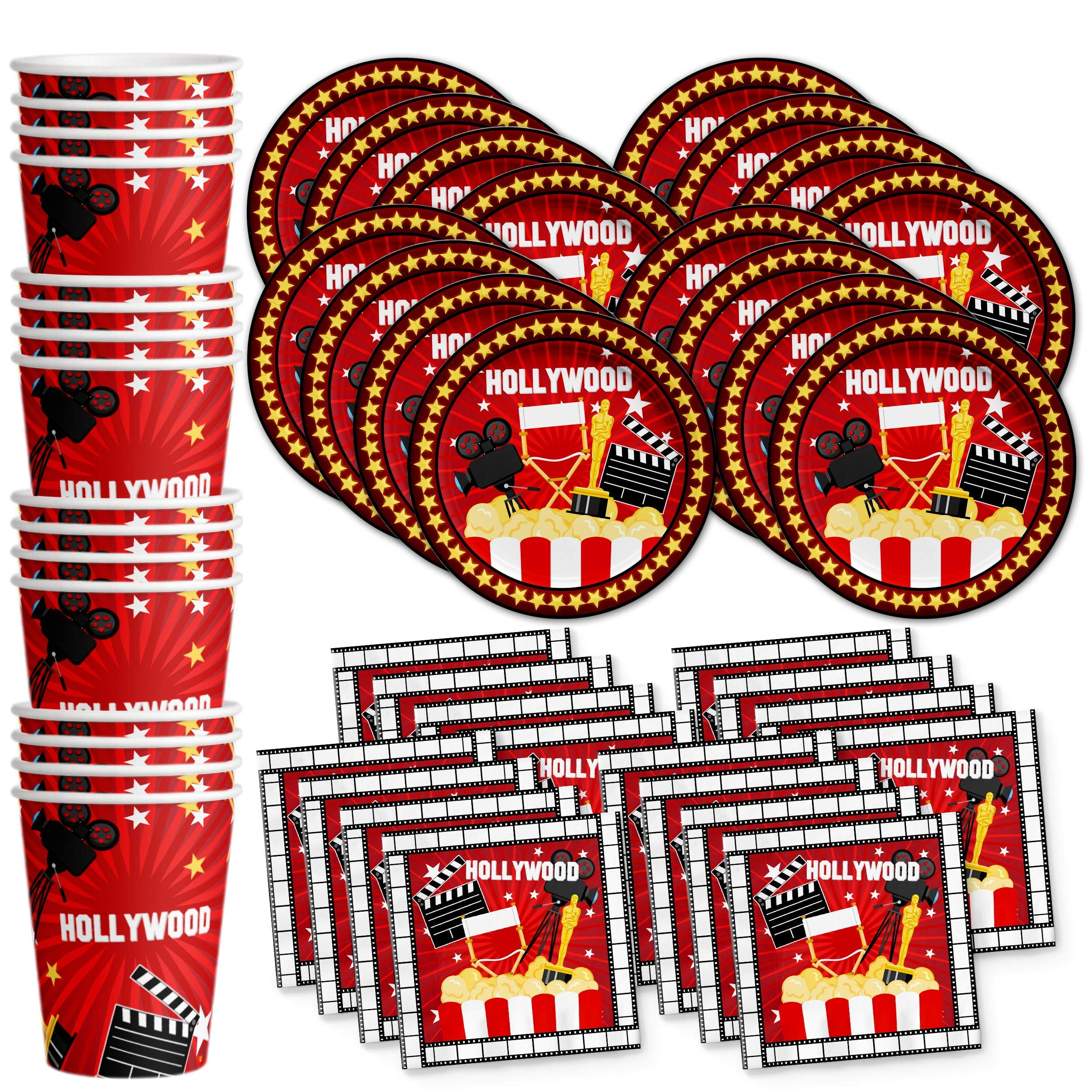 Hollywood Movie Night Birthday OIF8 Party Supplies Set Plates Napkins ...