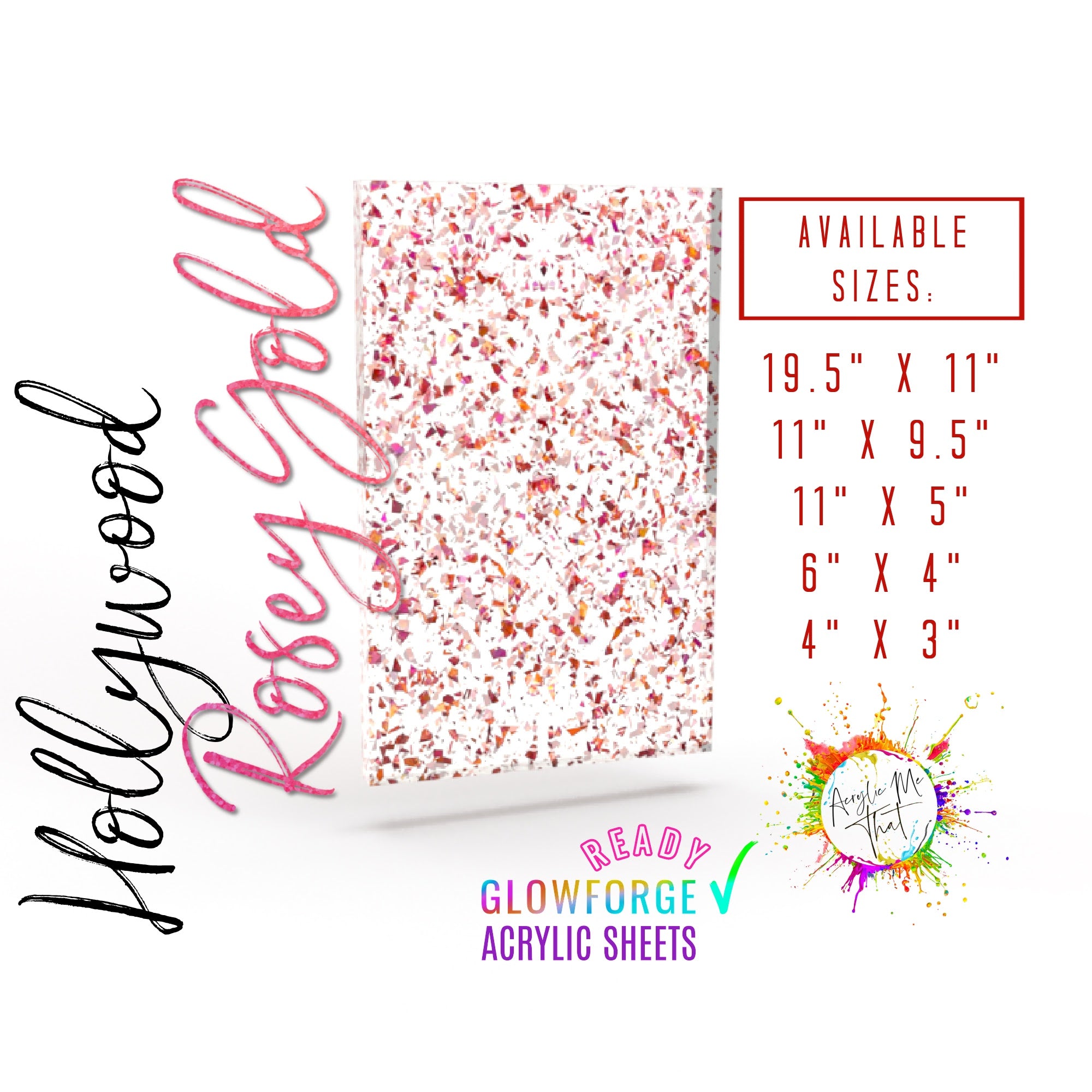 Hollywood Rosey Gold Glitter Cast Acrylic Sheet - Walmart.com
