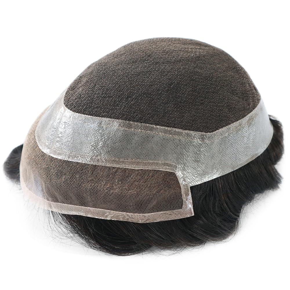 Hollywood Swiss Lace in Front and Center Man Hairpiece 100% Human Hair ...