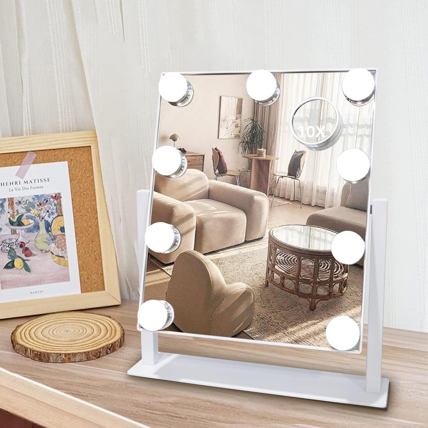 Hollywood Vanity Mirror with Lights, 9 Dimmable LED Bulbs Lighted ...