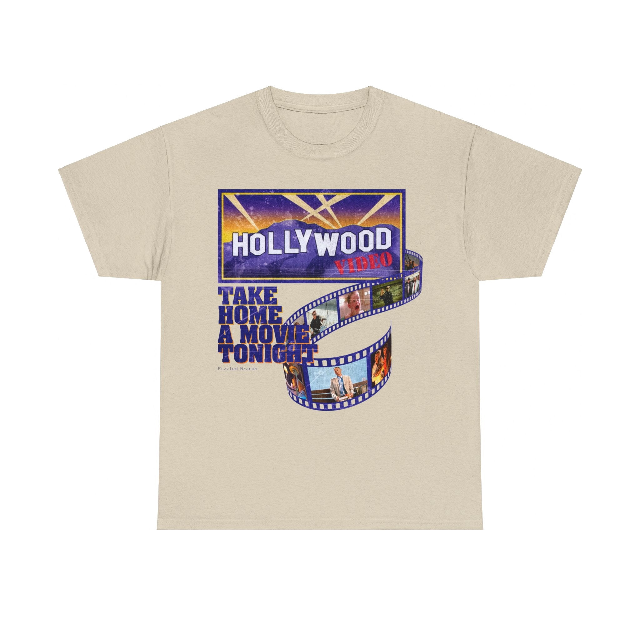 Hollywood Video Retail Movie Store Nostalgic Logo T-shirt (Sand, M ...