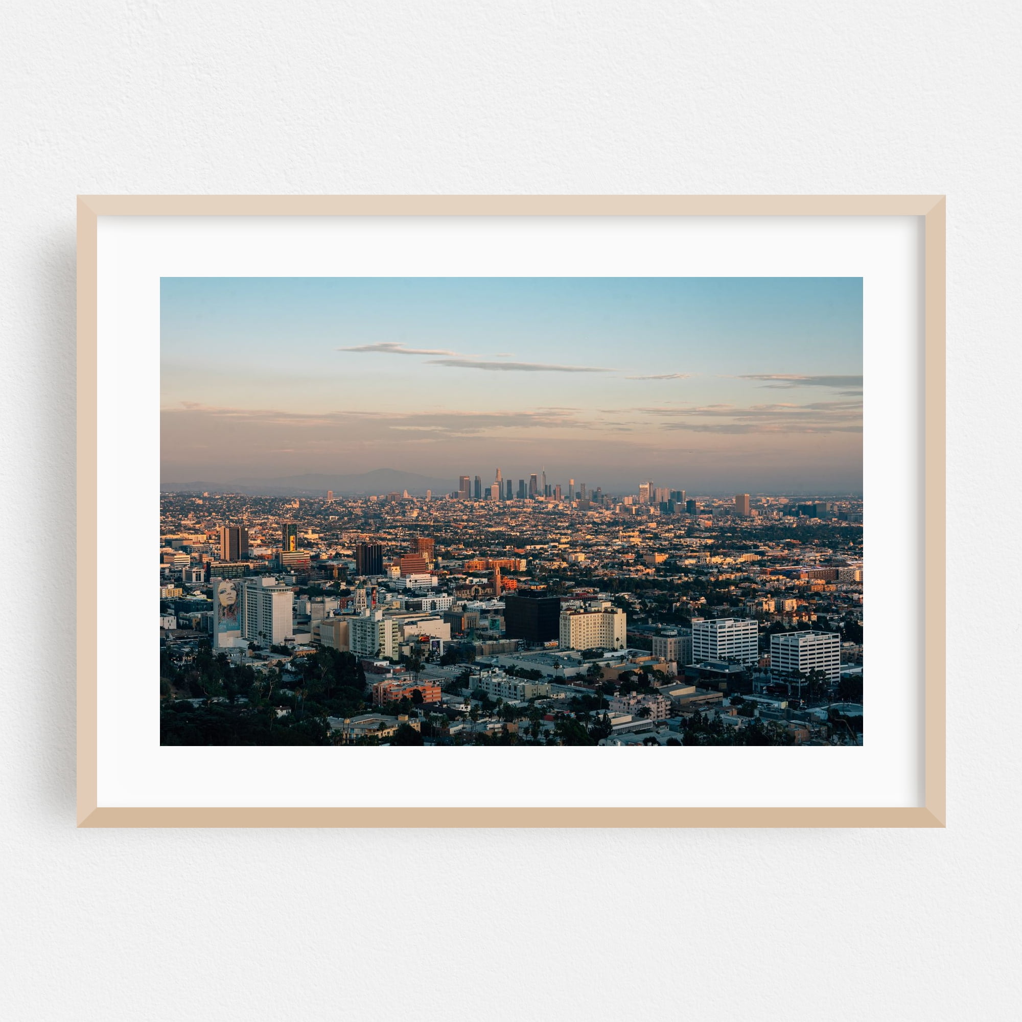 Hollywood from Runyon - Los Angeles California Photography Oak Framed ...