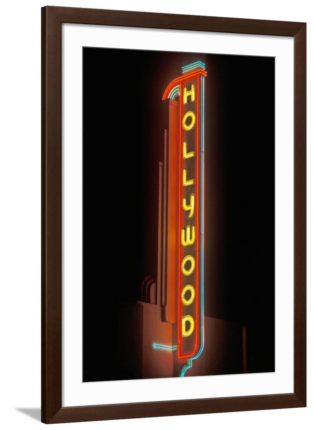 Art.com Hollywood neon sign at the Hollywood Theater in Los Angeles ...