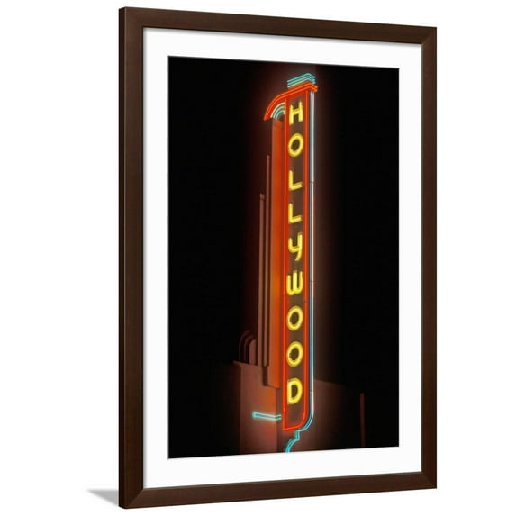 Art.com Hollywood neon sign at the Hollywood Theater in Los Angeles ...