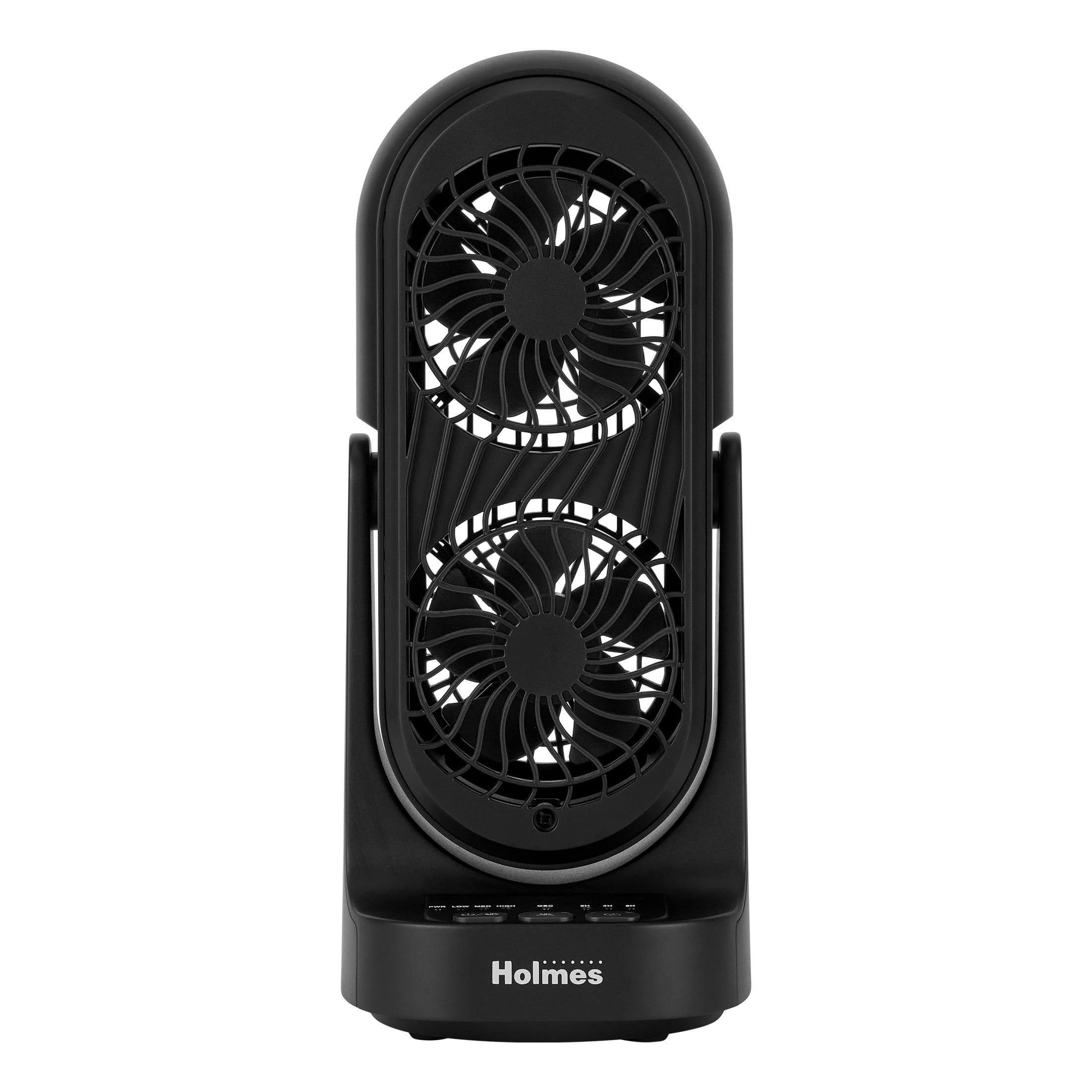 Holmes 13" DuoBreeze Desk Fan, Dual Blade, 3-Speed, Timer, Tilt ...