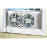 Holmes Dual Blade Twin Window Fan with One Touch Thermostat, Double ...